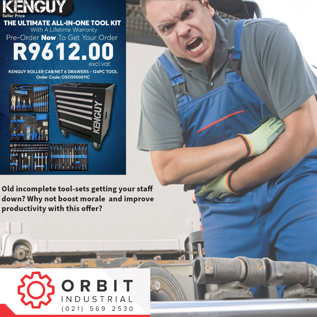 Kenguy 126 piece tool trolley with foam inserts – www.orbitindustrial.co.za