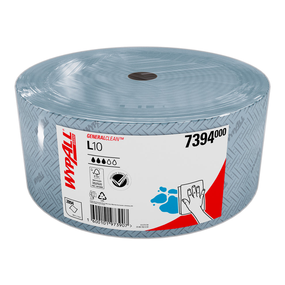 7394- Wypall L10 Large Roll - 1 Ply - Blue – www.orbitindustrial.co.za